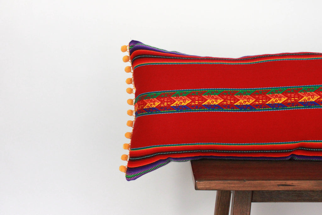 Quechua Pillows - Quechua Rojo Oscuro Long Lumbar – Neroli Global